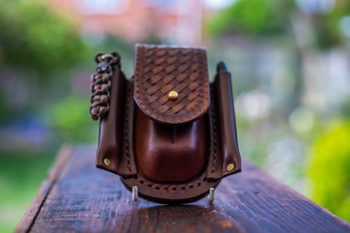 Leather belt pouch for Leatherman Wave Maglite Solitare and | Etsy