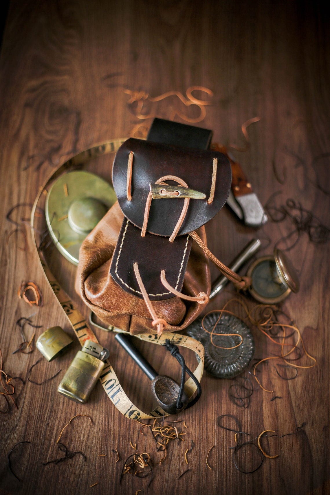 Hand Made Leather Bushcraft Pouch - Etsy UK