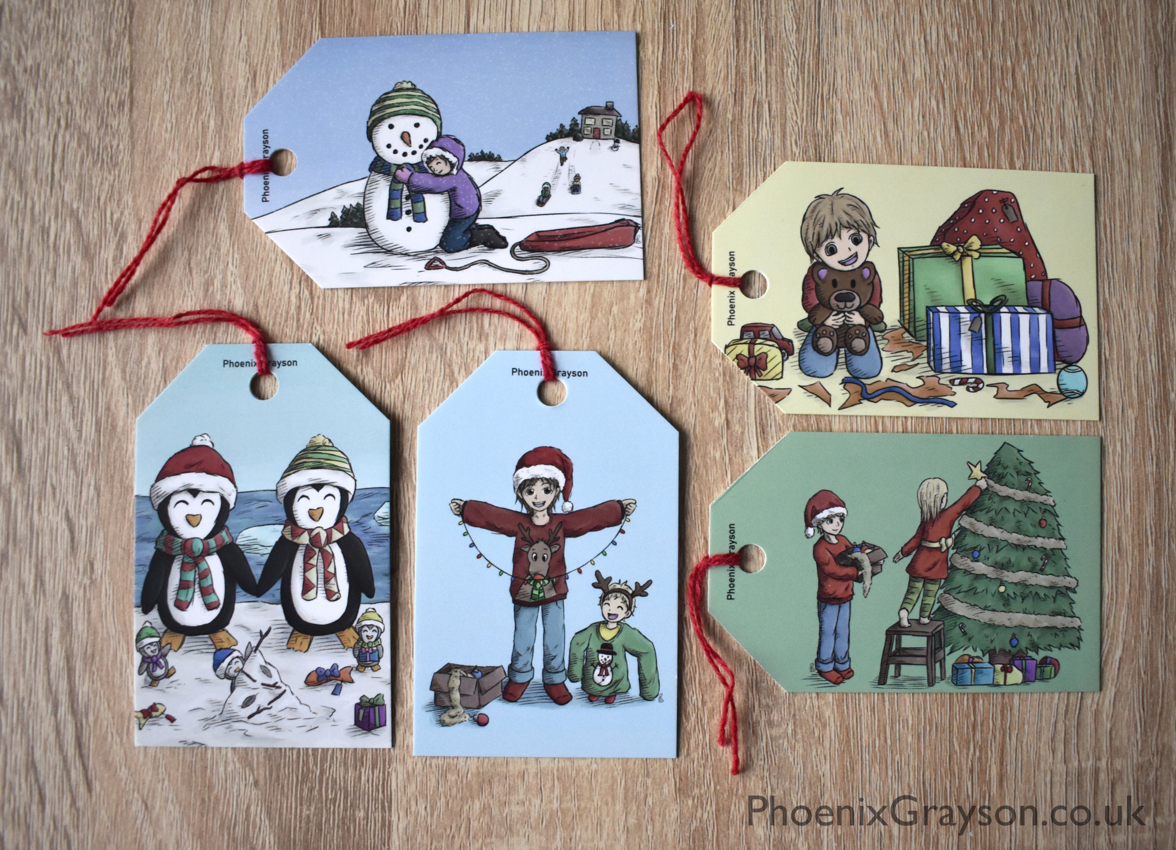 Pack of 5 Christmas Gift Tags Kids Set A - Etsy