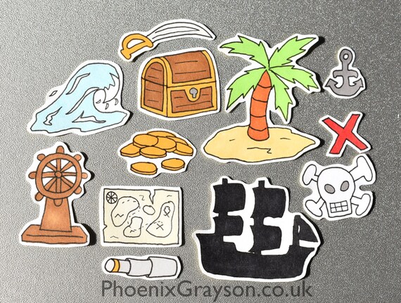 Pirate Themed Sticker Set Pack of 12 Scrapbook Food - Etsy