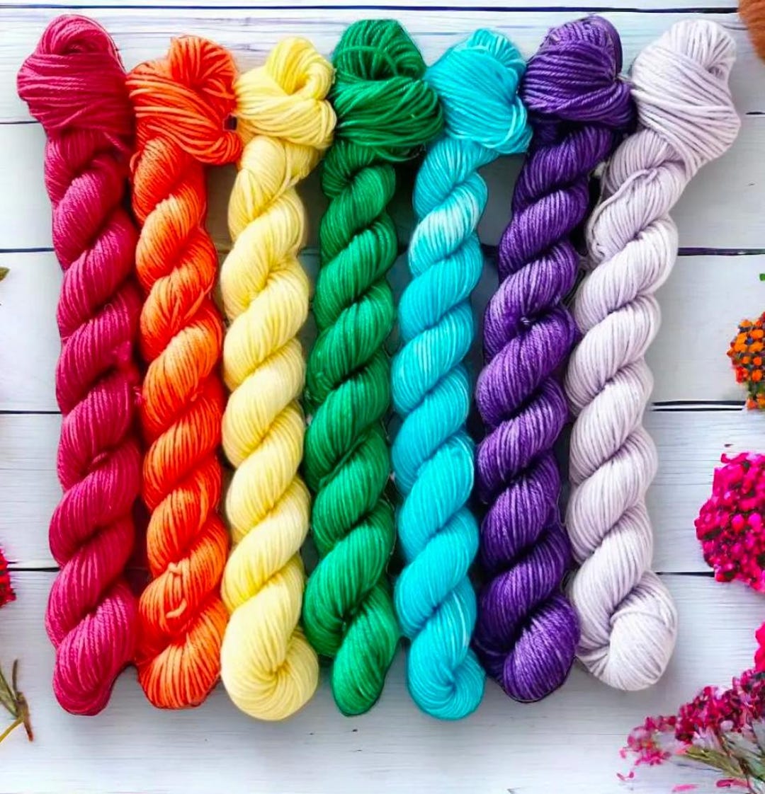 Be the Rainbow, Hand Dyed Yarn, Rainbow Fade Hand-dyed Yarn, Vibrant ...