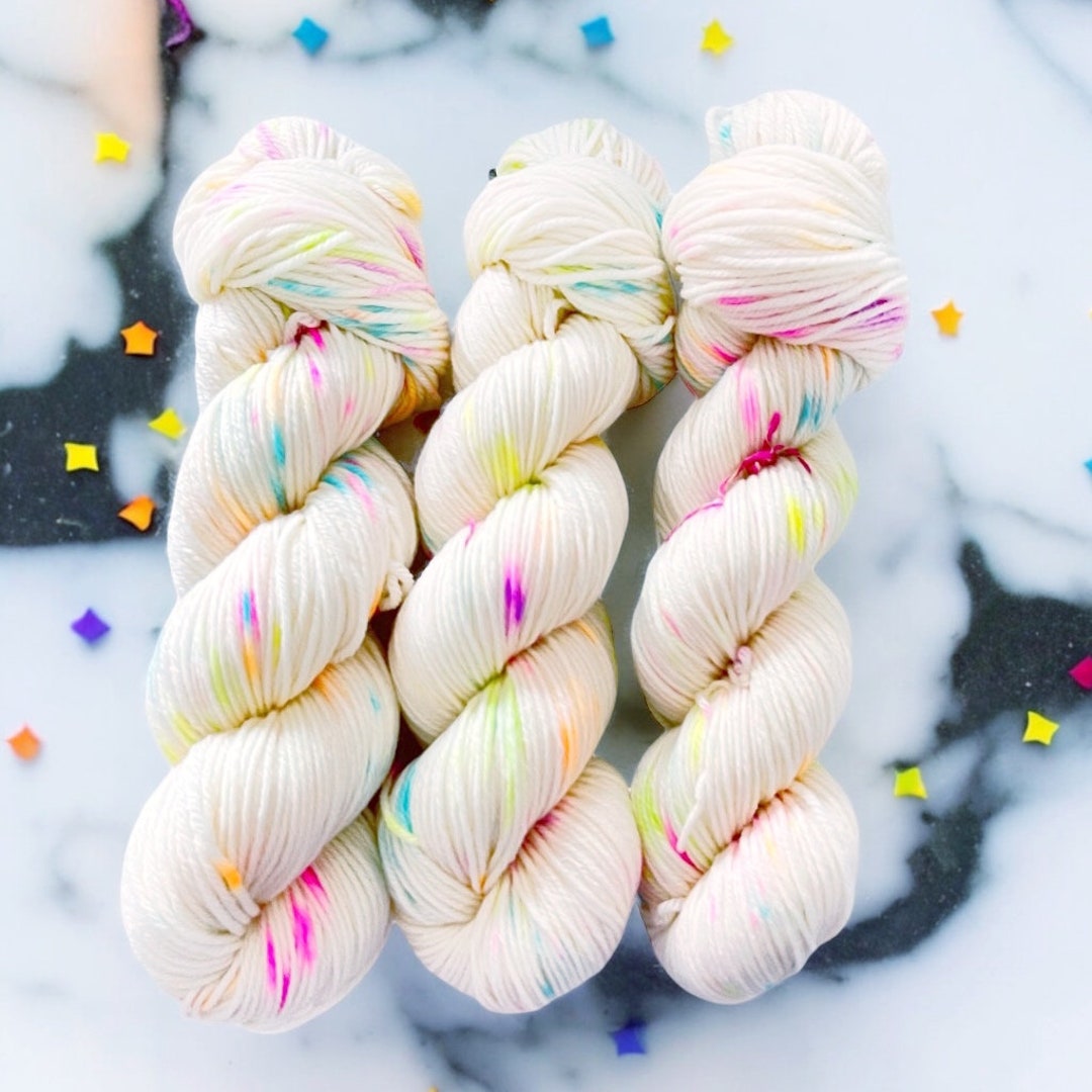 Confetti: Neon Pop Hand Dyed Yarn, Dyed to Order, 4ply/sock/fingering ...