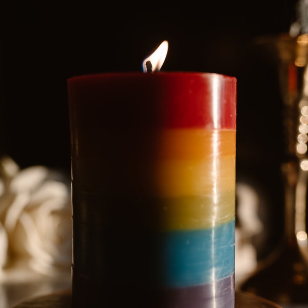 Rainbow Candle - Etsy