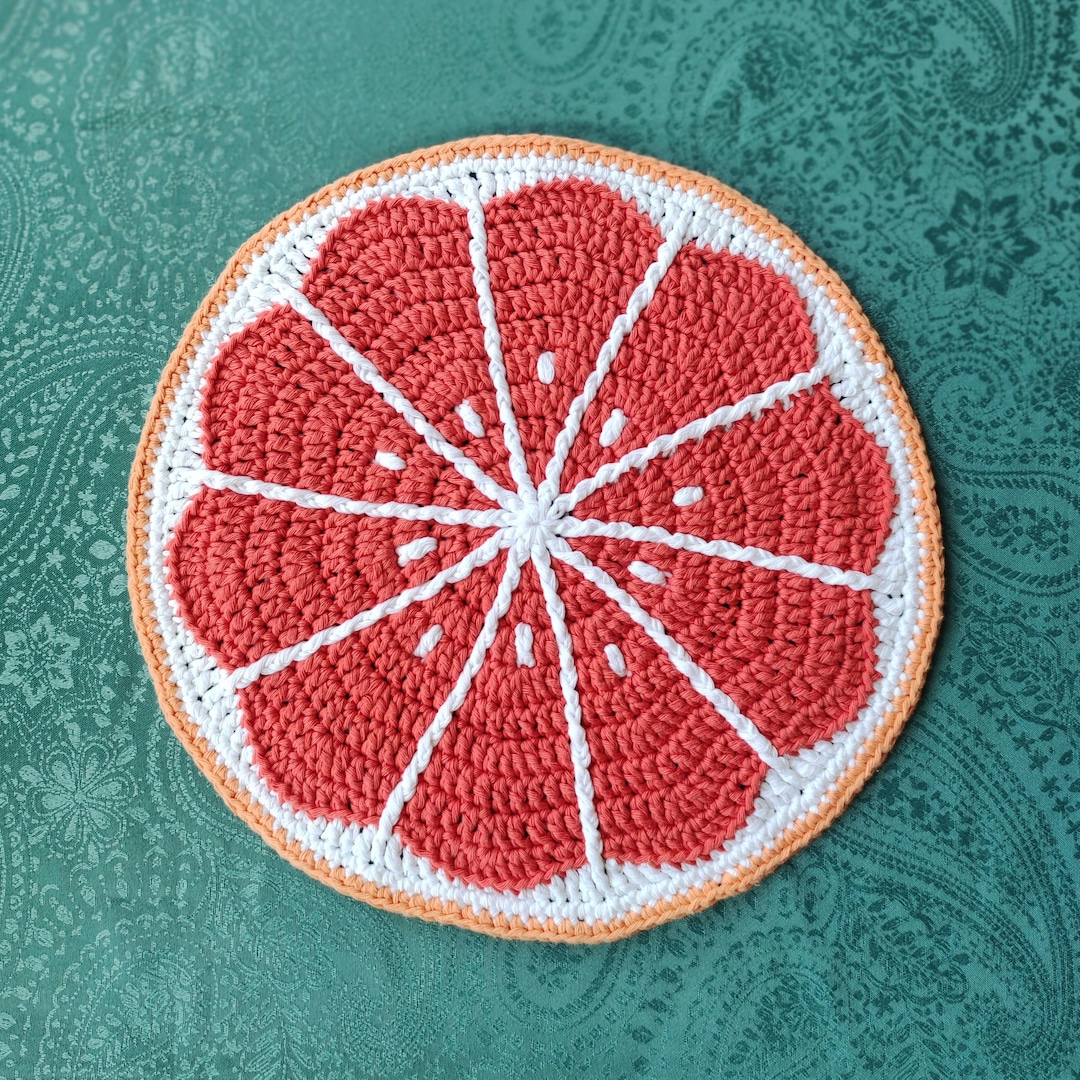 Citrus Fruit Placemat Crochet Pattern: Intermediate Level (PDF Pattern ...