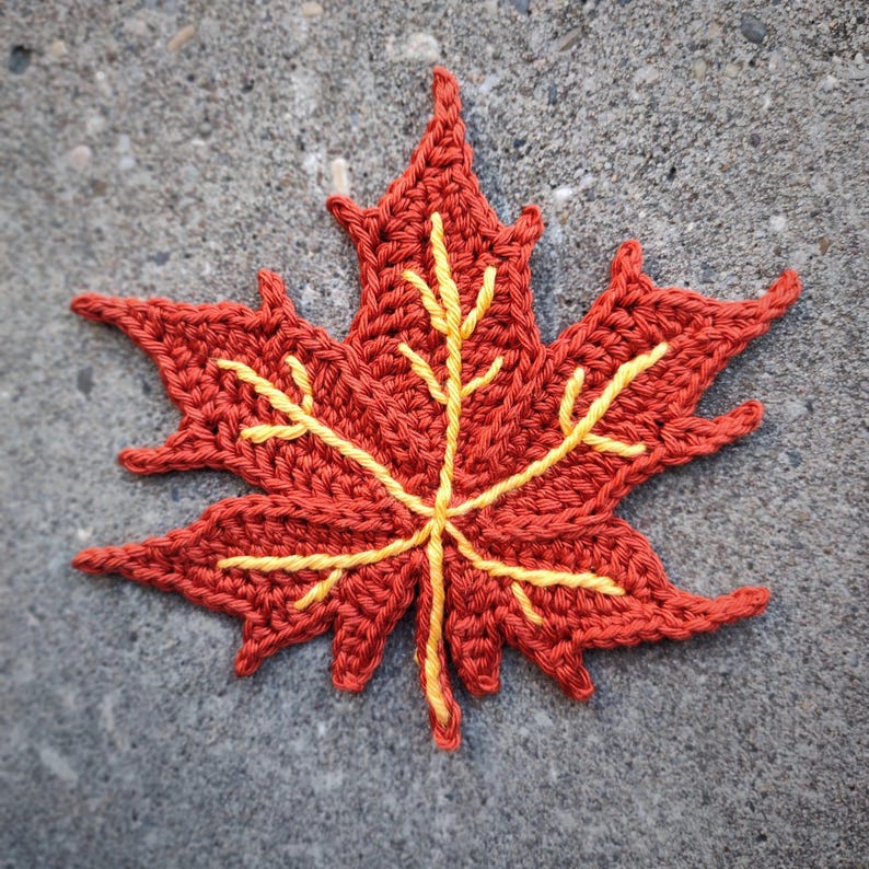 PDF Maple Leaf Crochet Pattern: Use It as a Coaster, Applique or Fall ...