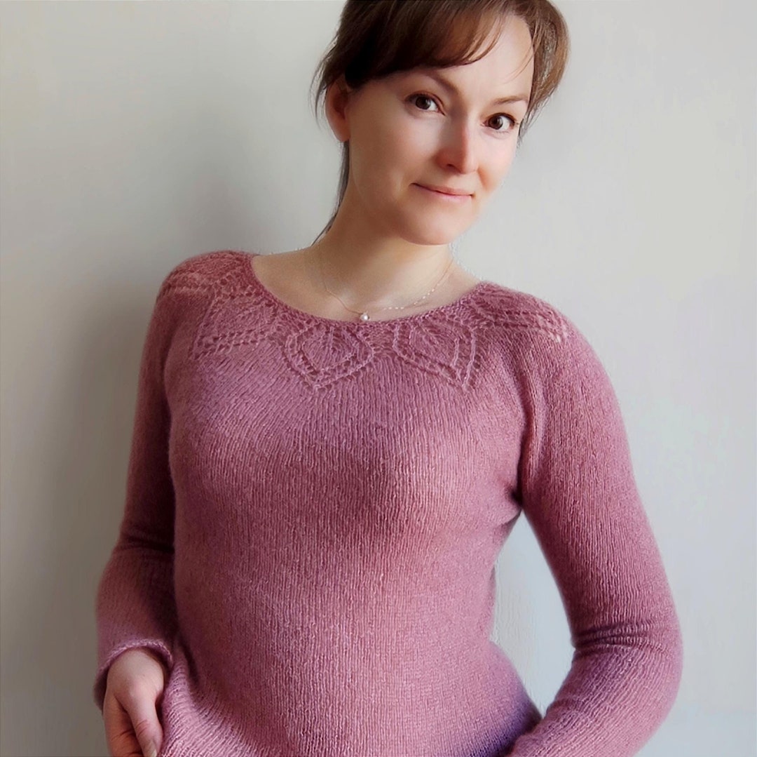 Lace Yoke Sweater Knitting Pattern Circular Yoke Pullover Knitting ...