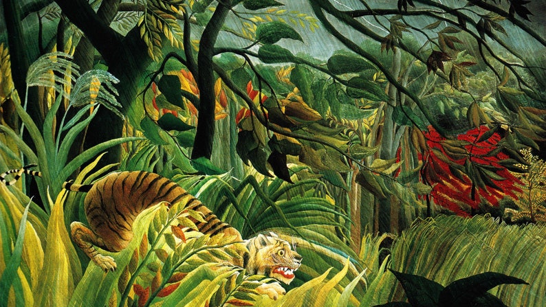 Henri Rousseau 'Surprised Tiger in a Tropical Storm' | Etsy