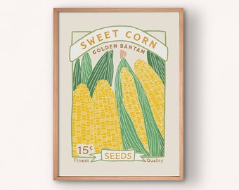 Corn Print Corn Kitchen Printable Wall Art Corn Digital - Etsy