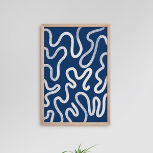 Abstract Lines on Navy Blue Digital Download Minimalist - Etsy