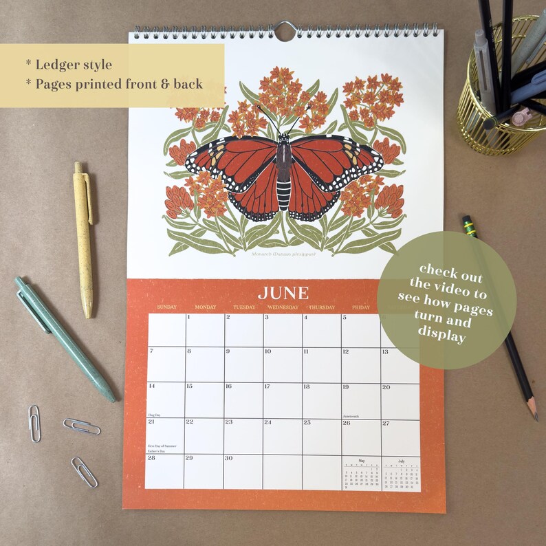 2026 Butterfly Wall Calendar: North American Nature Art, 11x16.5" - Etsy