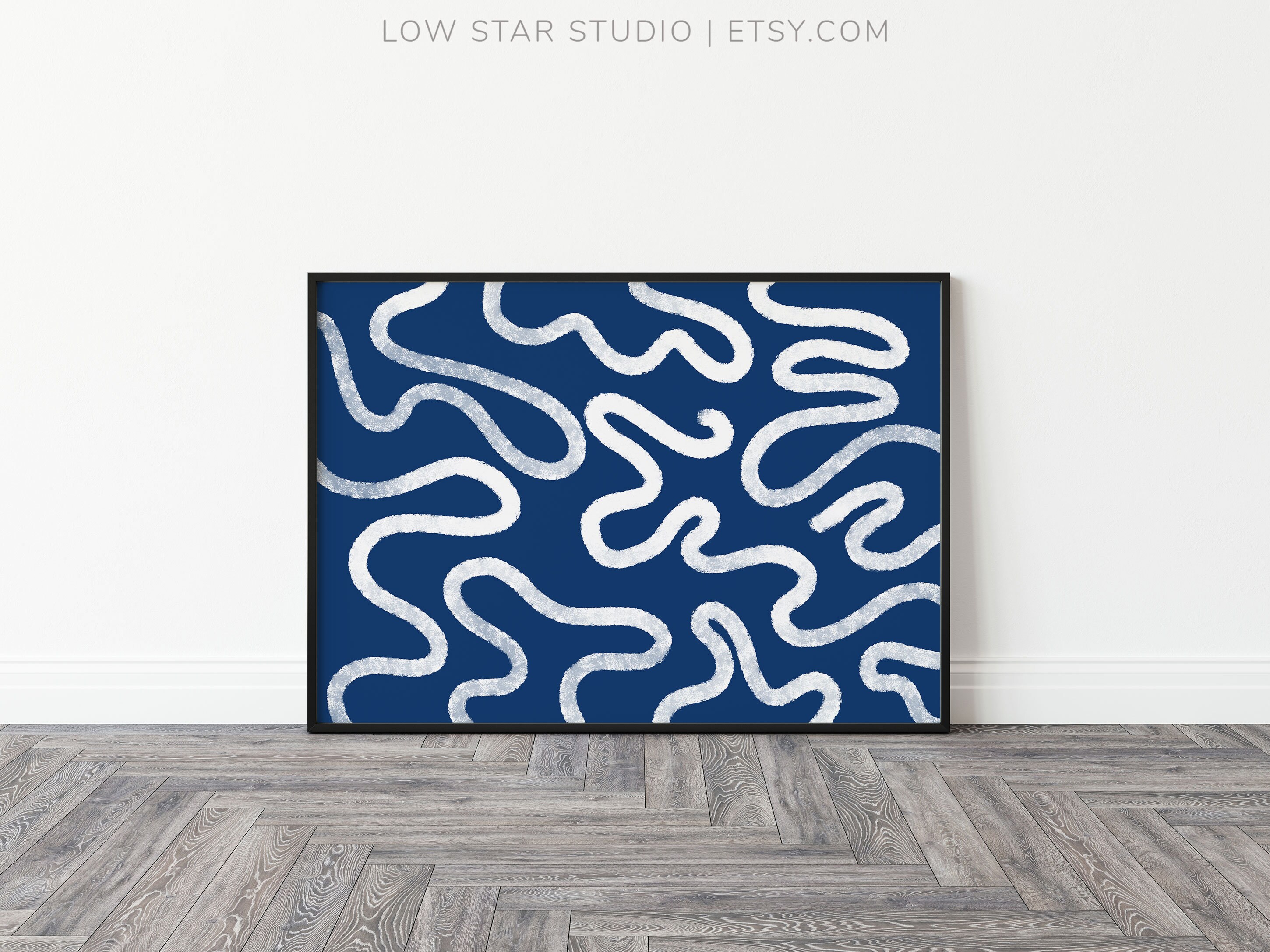 Abstract Lines on Navy Blue Digital Download Minimalist - Etsy