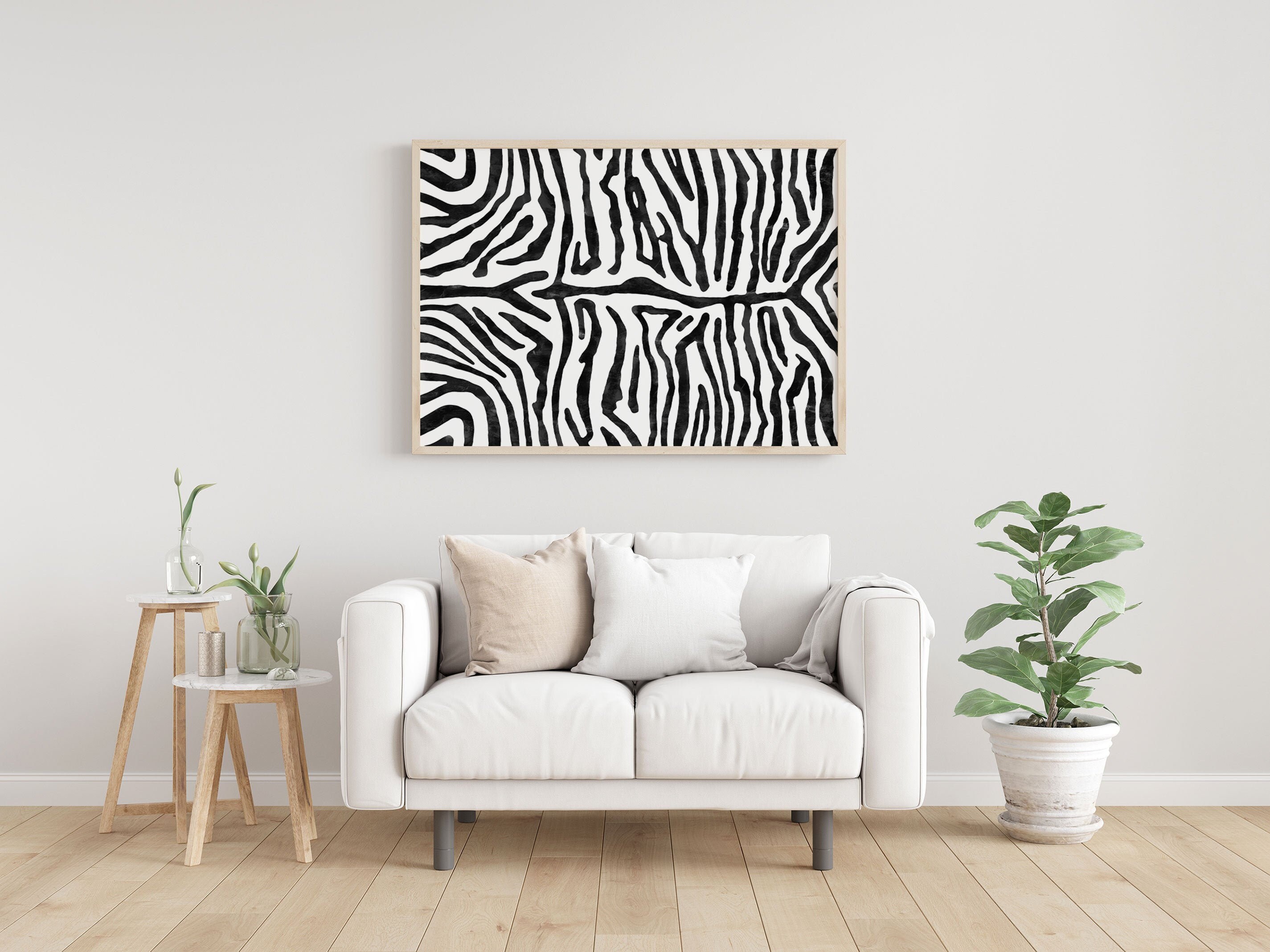 Zebra Pattern On Wall Painting