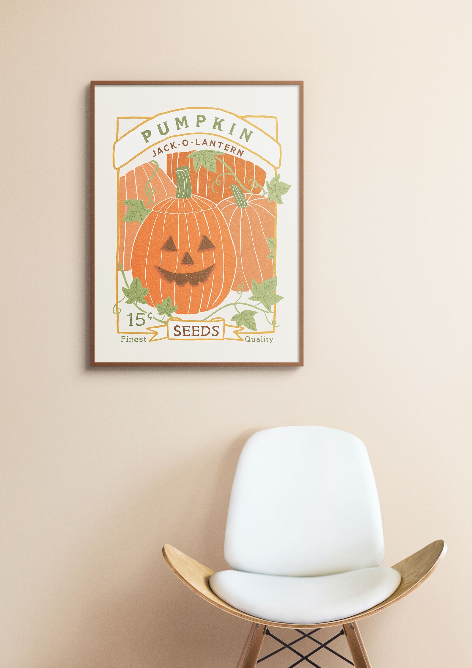 Pumpkin Wall Art Printable Halloween Art Print Farmhouse - Etsy