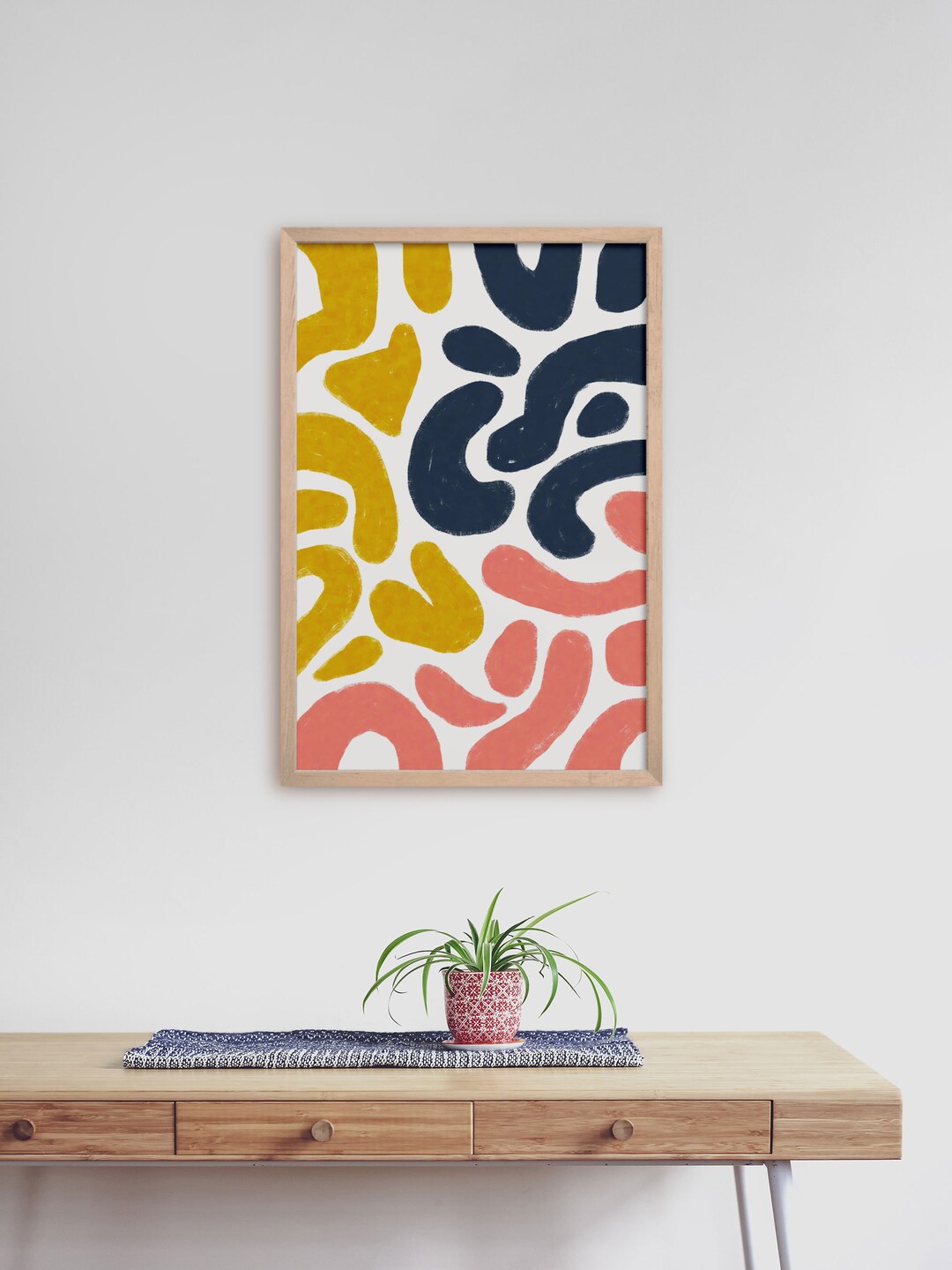 Pink Navy Gold Abstract Wall Art Printable Wall Art Digital - Etsy