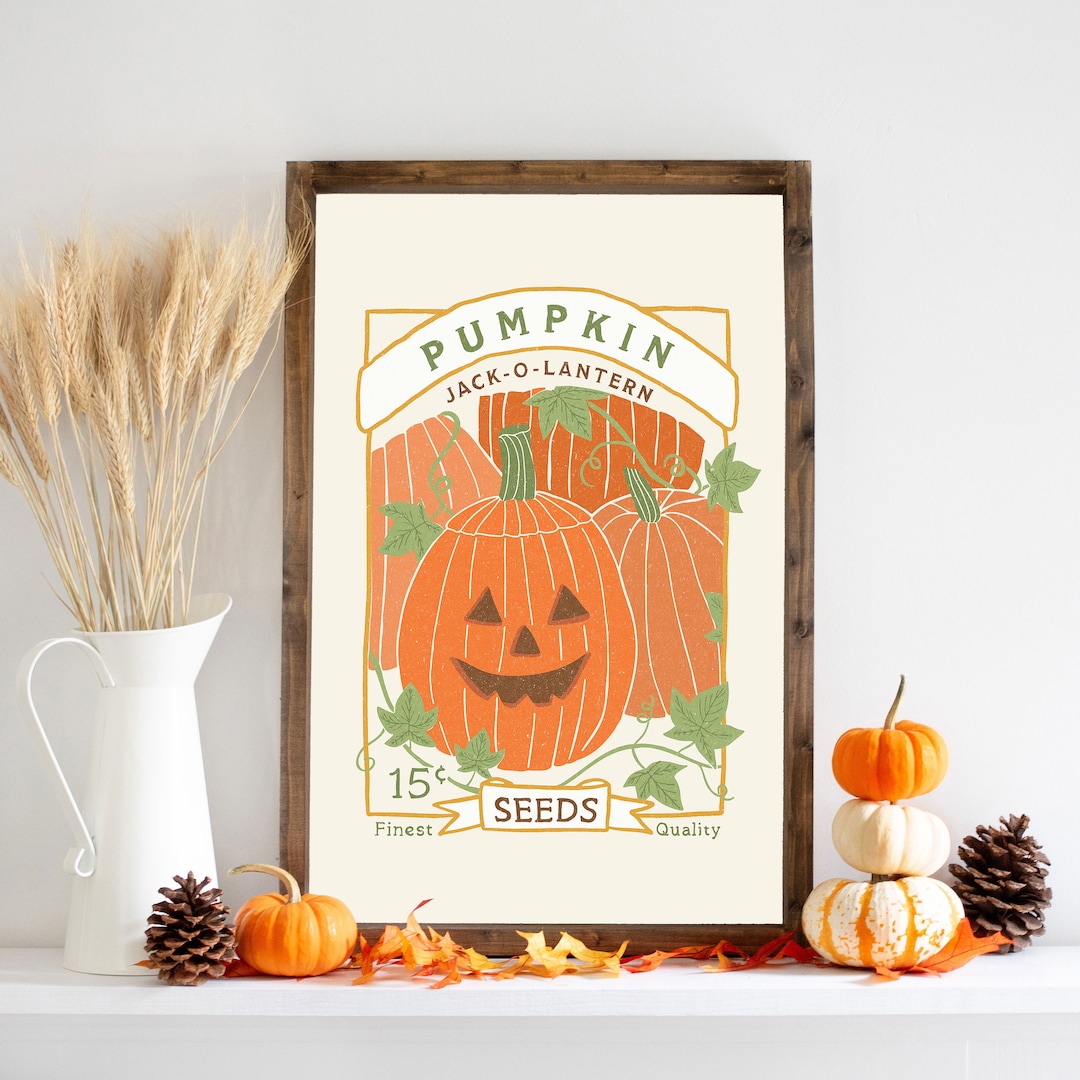 Pumpkin Wall Art Printable Halloween Art Print Farmhouse Fall Decor ...