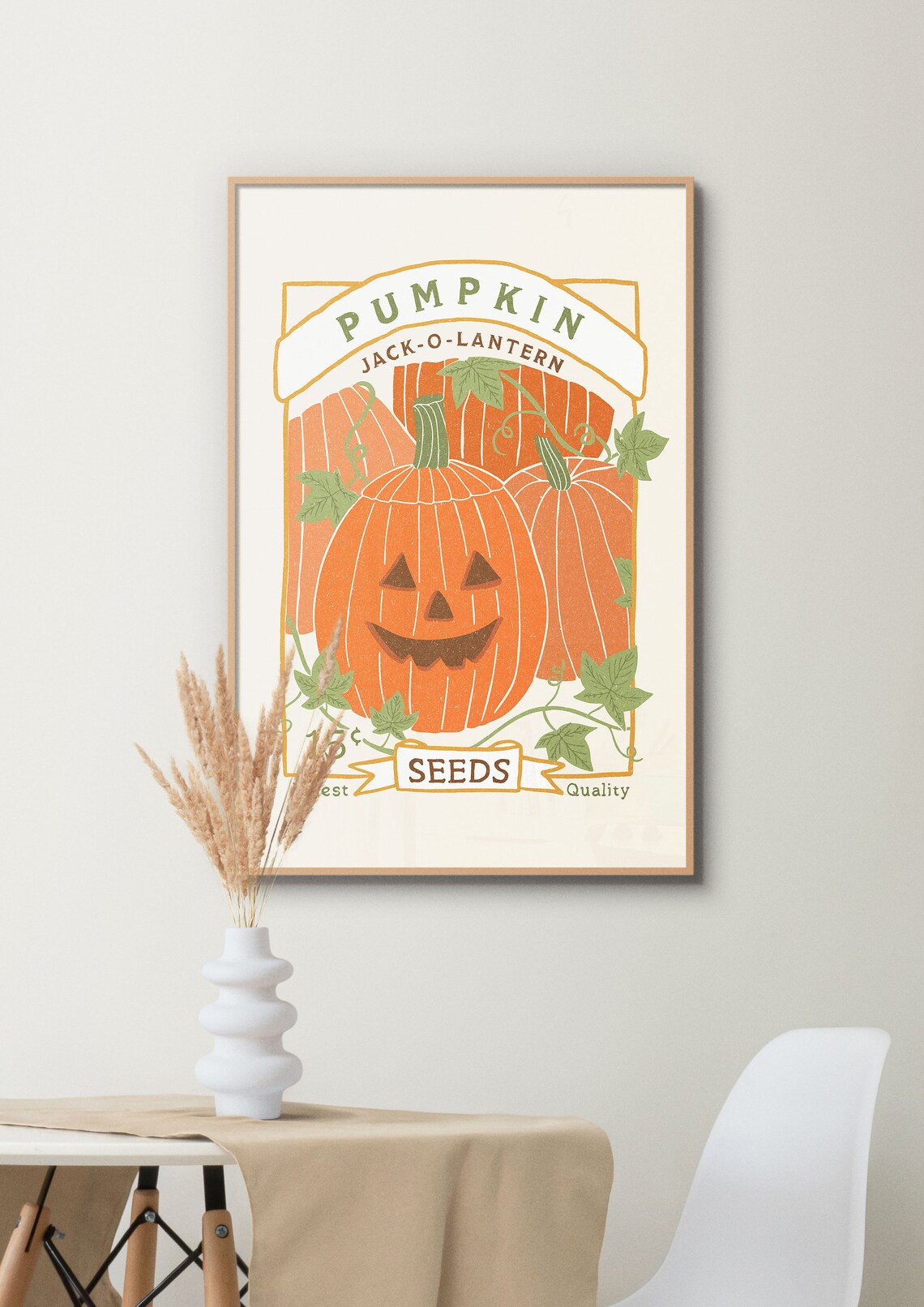 Pumpkin Wall Art Printable Halloween Art Print Farmhouse - Etsy