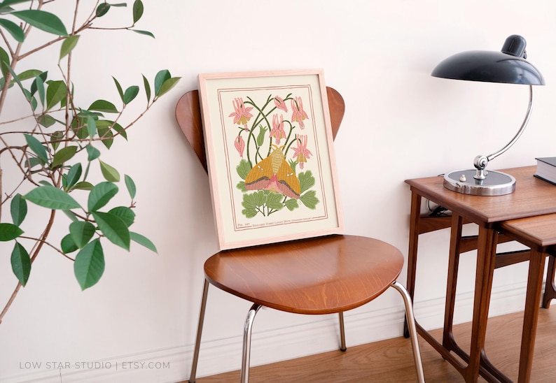 Vintage Silk Moth Entomology Poster: Botanical Illustration - Etsy