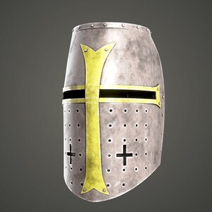 Templar Knight Crusader Helmet 3D Print Model | Medieval Renaissance ...