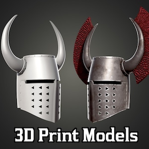 Winged / Horned Helmet 3D Print Stl Model for Medieval / Renaissance ...