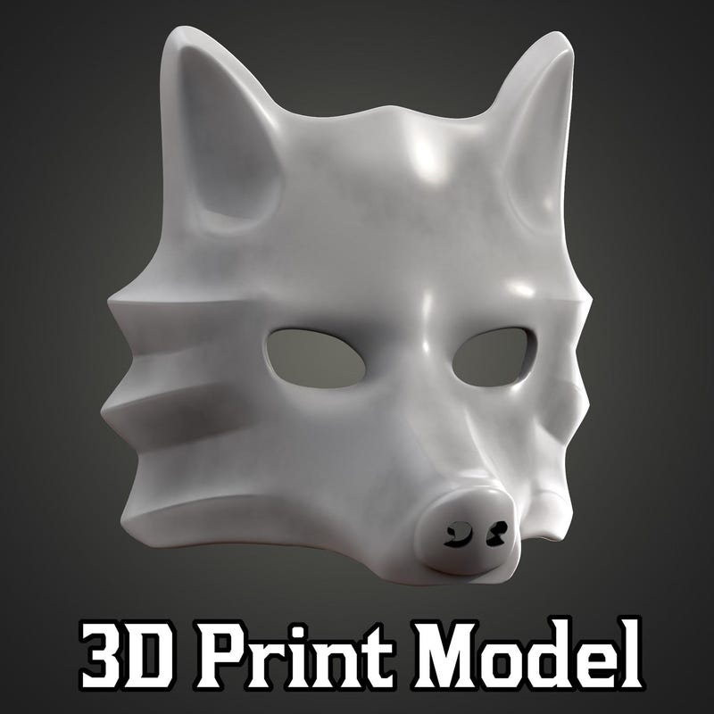3d Printed Fur Suit Mask - Etsy