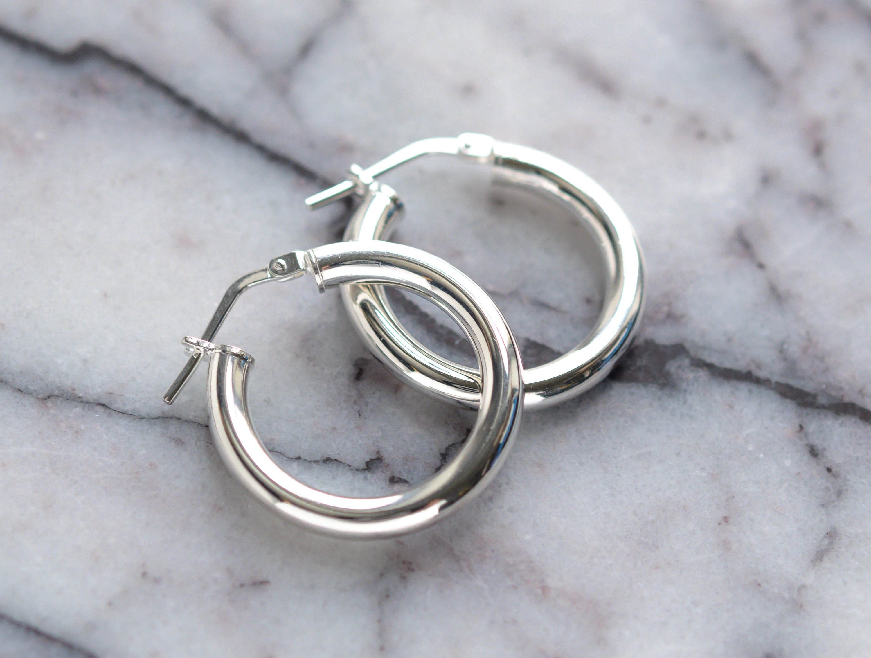 925 Silver Chunky Hoops 20mm - Etsy UK