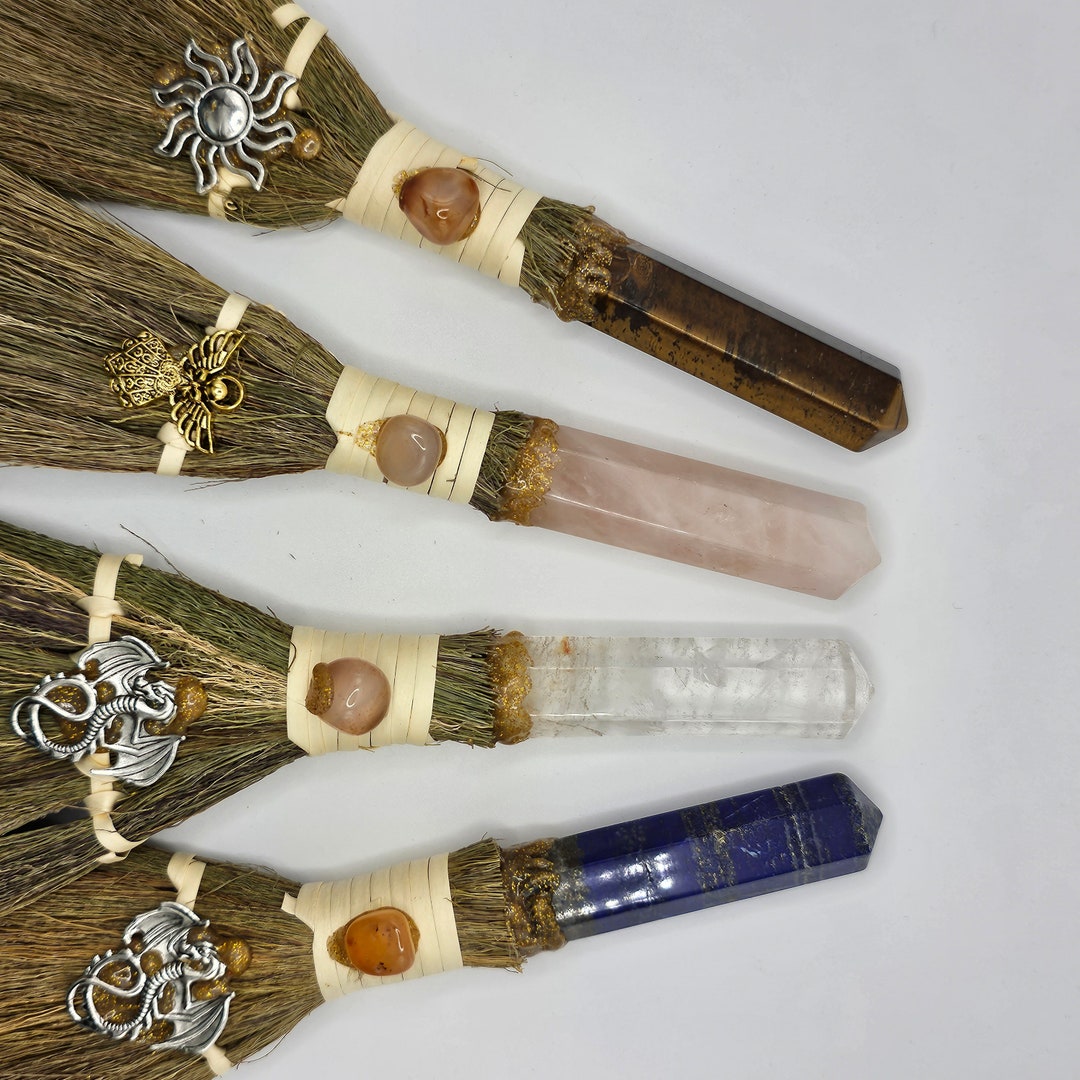 Magic Witch Altar Broom With Natural Crystal - Etsy