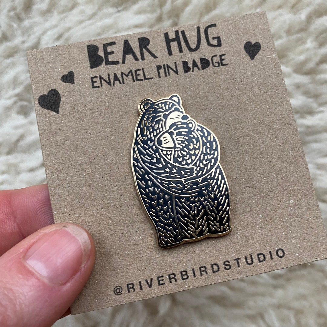 Bear Hug Enamel Pin Badge - Etsy