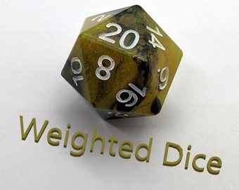 Weighted Dice for D&D D20 Black and White - Etsy
