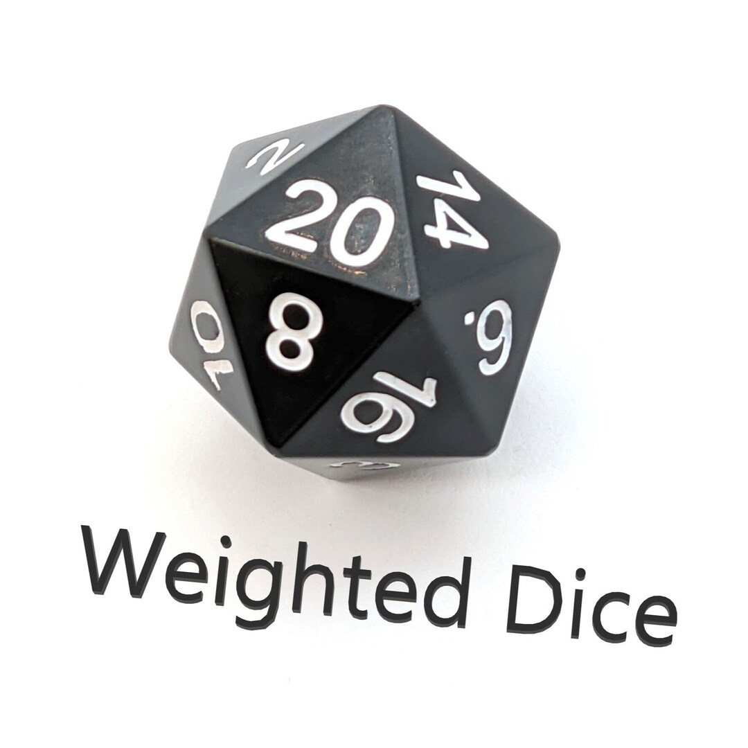 Weighted Dice for D&D D20 Black and White - Etsy