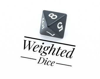 Weighted Dice Set for D&D Black W/ White Nubers - Etsy