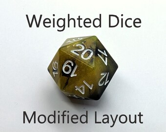 Weighted Dice for D&D D20 Black and White - Etsy