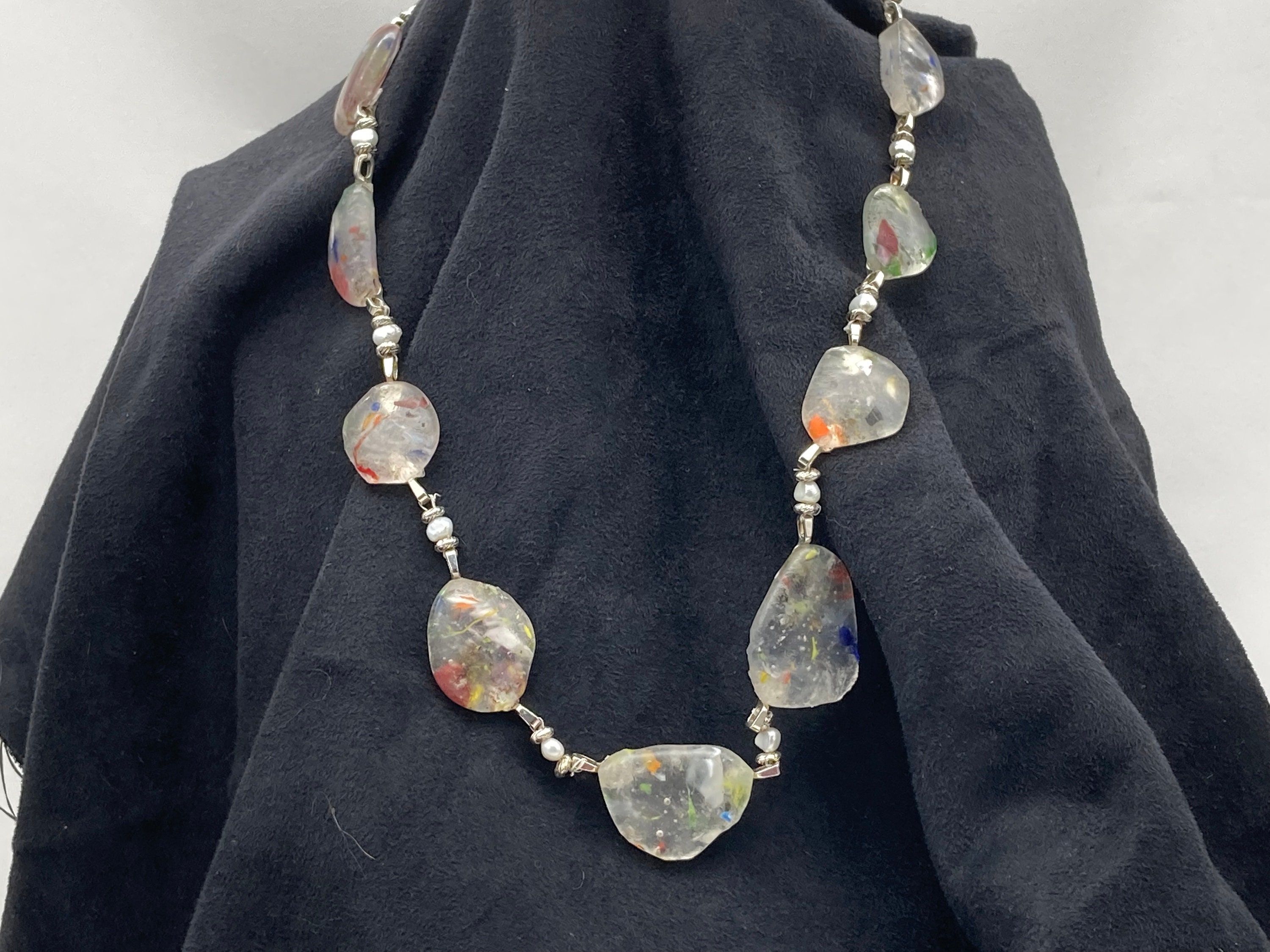 Confetti Fused Glass Medallions With Freshwater Pearls. Each - Etsy
