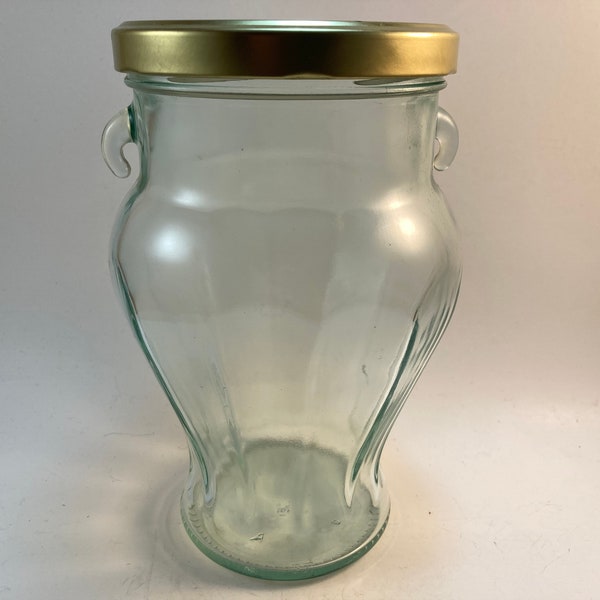 Ribbed Glass Jar - Etsy