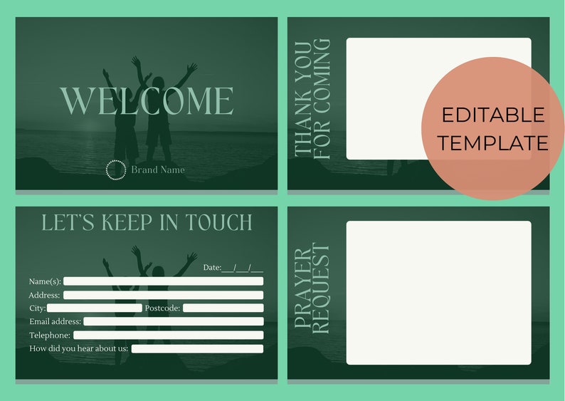 Editable Church Welcome Card Pack Template Printable Welcome | Etsy