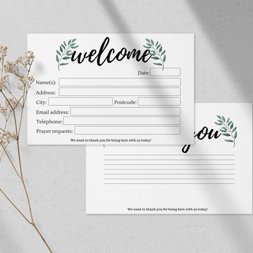Editable Church Welcome Card Printable Welcome Card for New - Etsy