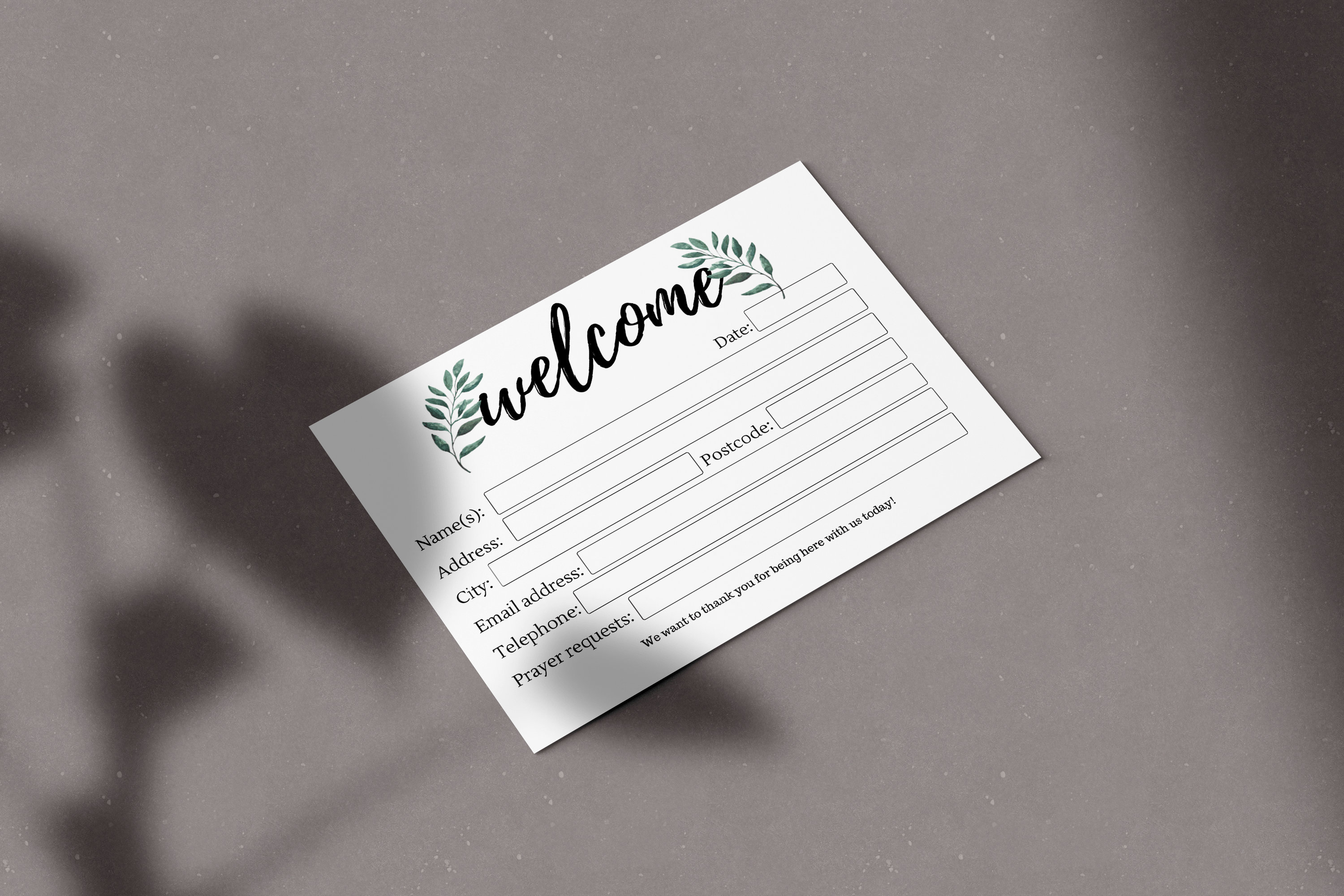 Editable Church Welcome Card- Printable Welcome Card for New Visitors ...