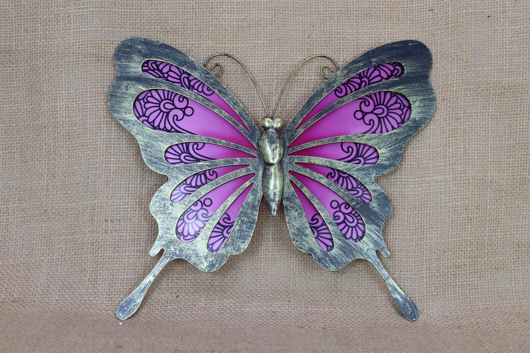 Wall Hanging Metal Butterfly Wall Art 3D Decorative Sculpture, Indoor ...