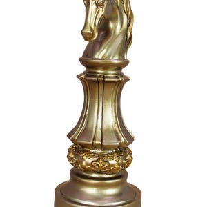 Chess Piece Sculpture Knight Horse Gold Statues Large Modern Home ...