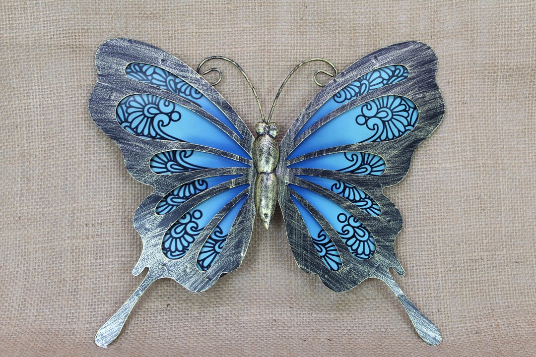 Metal Butterfly Wall Art: 3D Wall Hanging Decorative Sculpture, Indoor ...