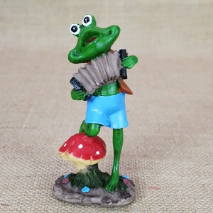 Frog Figurines Green Musical Set Band Toad, Collectible Musician Band ...