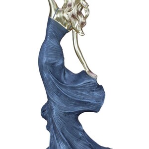 Lady in Blue Dress, Resin Figurine/ Statue Vintage Decorative Woman ...
