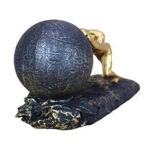 Man Push Heavy Ball Statue Figurine Decoration Abstract Art Sculptures ...