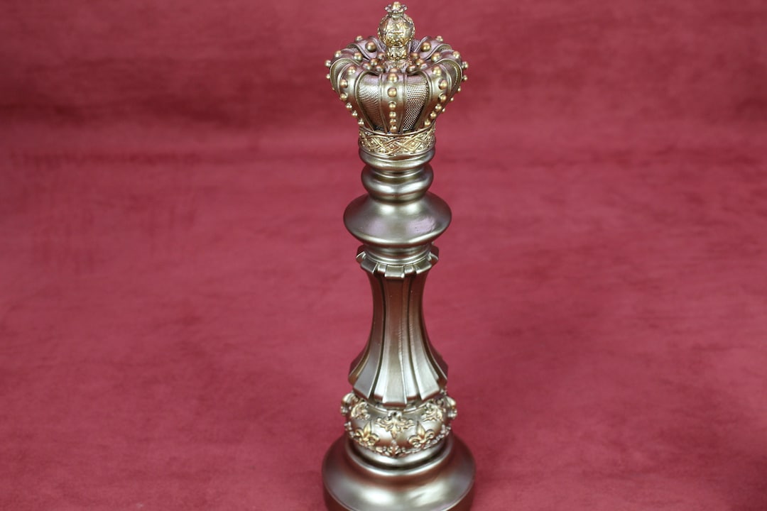 Chess Piece Statue King Gold Large Modern Sculpture Home /office Decor ...