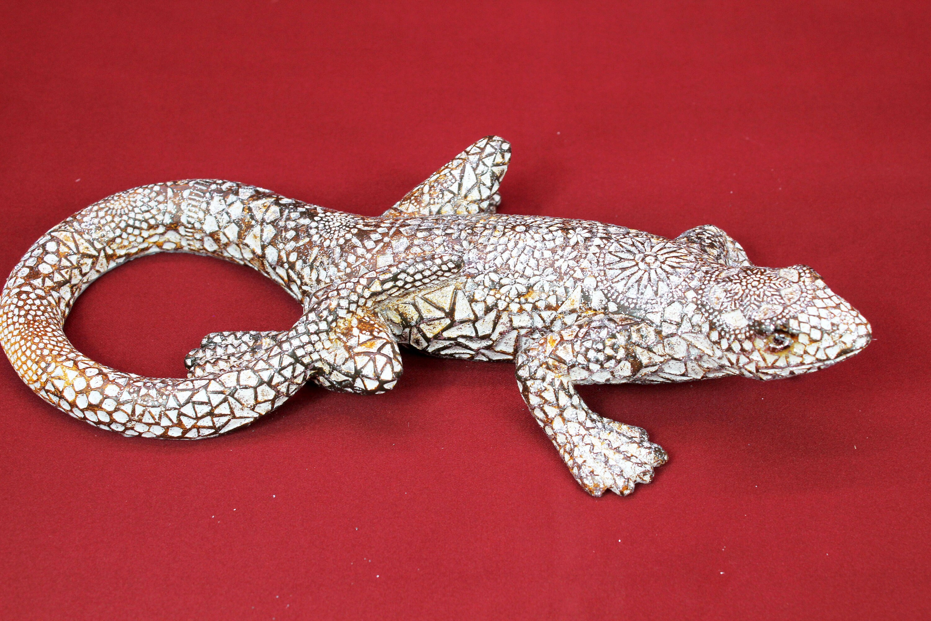 Lizard Figurine Gecko Statue Gift Dad Home Beige Collectible - Etsy