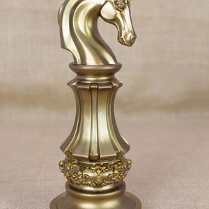 Chess Piece Sculpture Knight Horse Gold Statues Large Modern Home ...