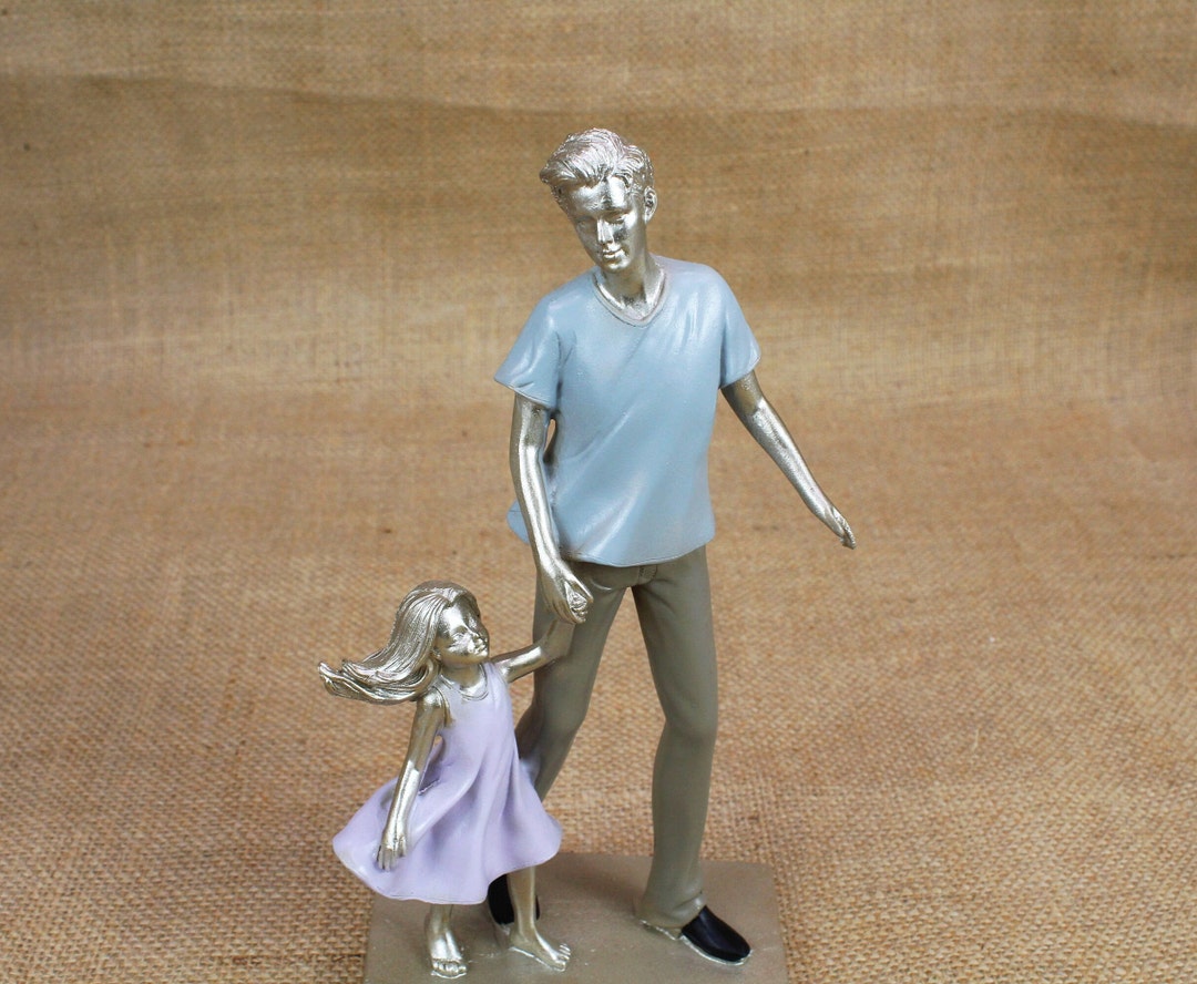 Father Daughter Figurine Child Statue Daddy Love Sculpture Home ...