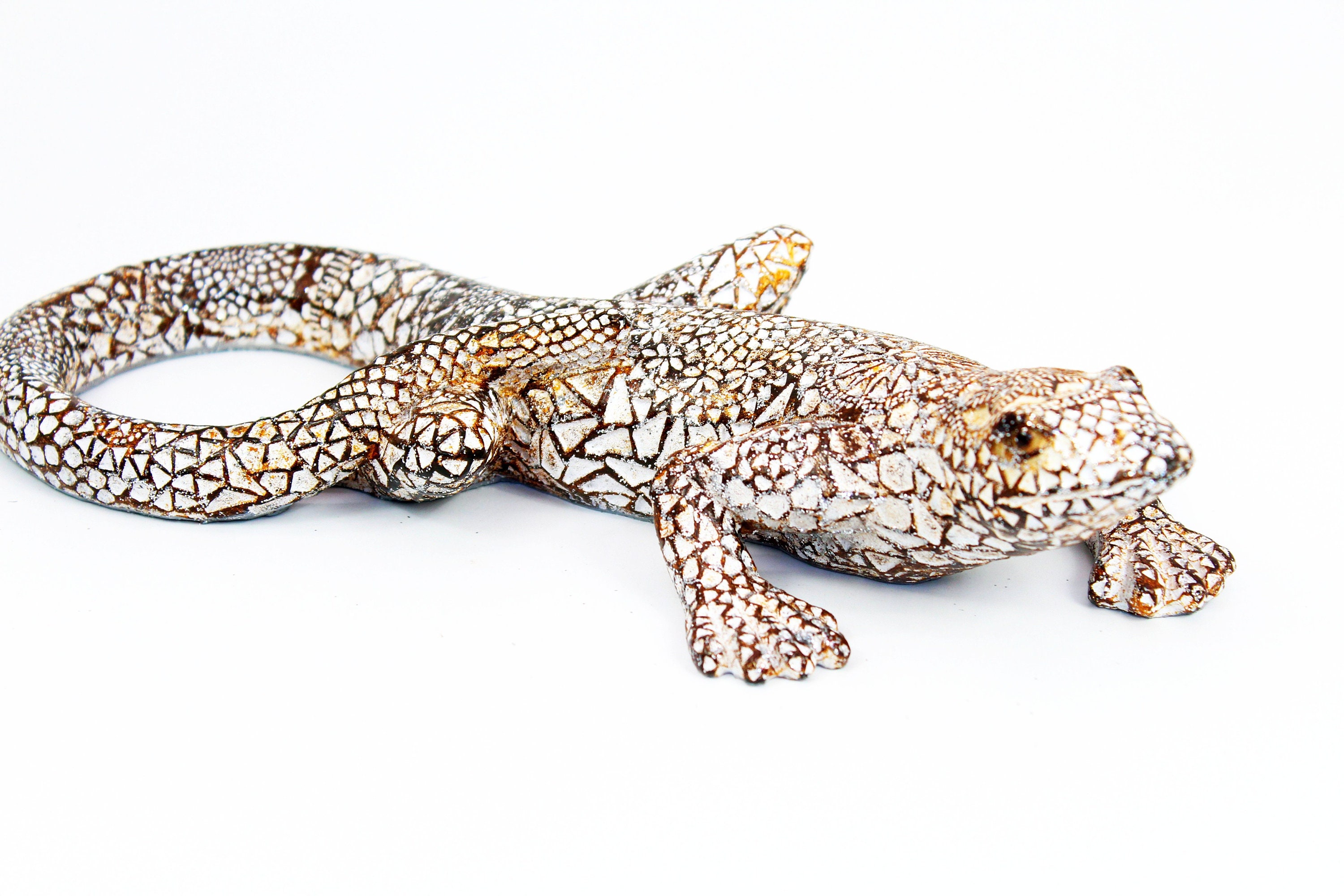 Lizard Figurine Gecko Statue Gift Dad Home Beige Collectible - Etsy