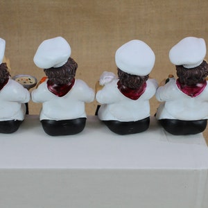 Chef Figurine Set of 4 Shelf Sitter Cook Home Decor Window Decoration ...