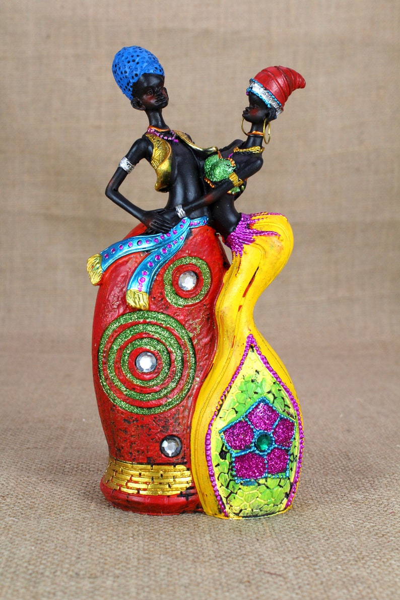 African Woman Statue Vintage Traditional Female Outfit Tribal - Etsy