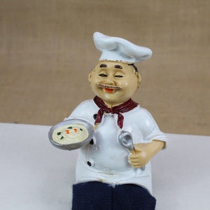 Chef Figurine Set of 4 Shelf Sitter Cook Home Decor Window Decoration ...